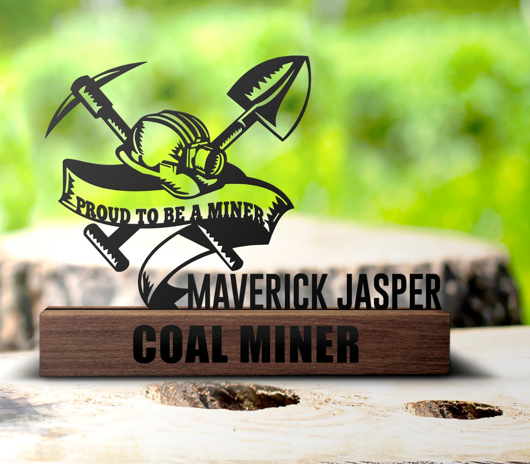 Custom Coal Mining Desk Name Plate Wedge Personalized Miner Nameplate ...