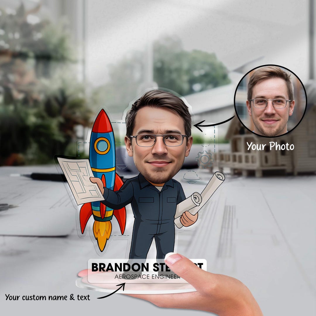 Custom Aerospace Engineer Figurine Trinket Caricature Portrait ...