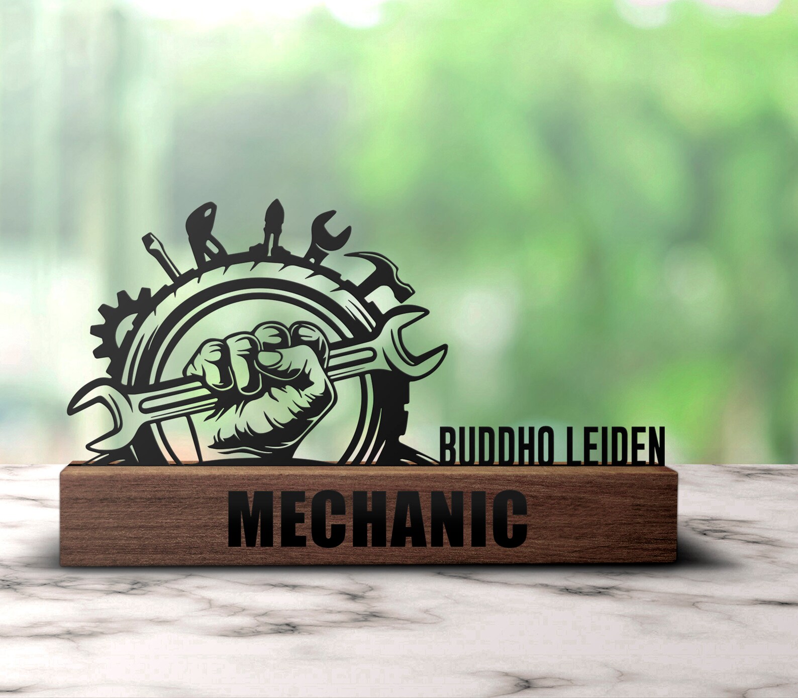 Custom Mechanic Desk Name Plate Wedge Personalized Mechanic Gift ...