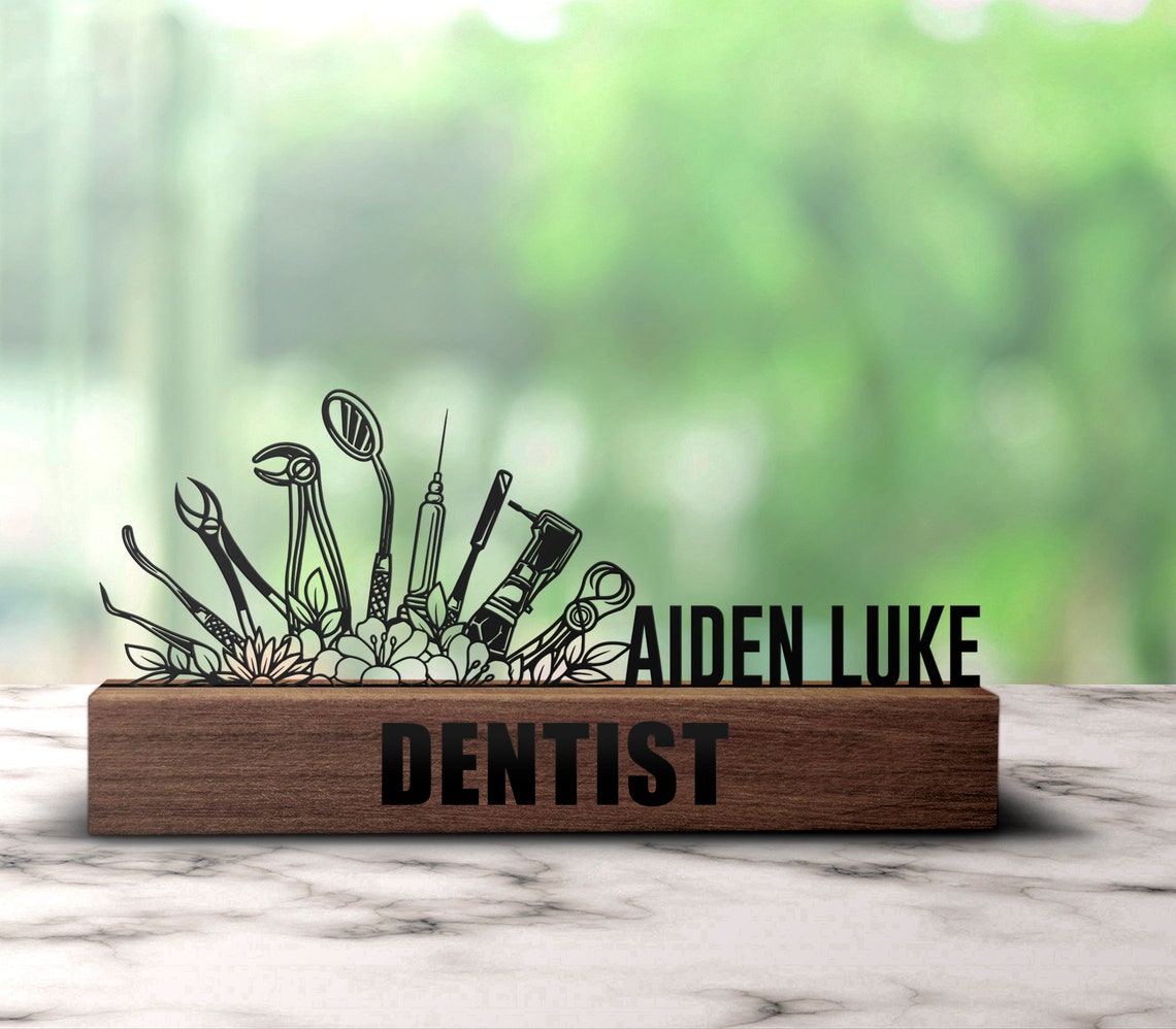 Custom Dentist Desk Name Plate Wedge Personalized Dental Nameplate ...