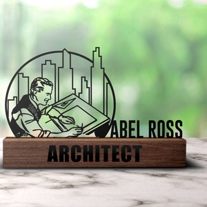 Custom Architect Desk Name Plate Wedge Personalized Architecture ...