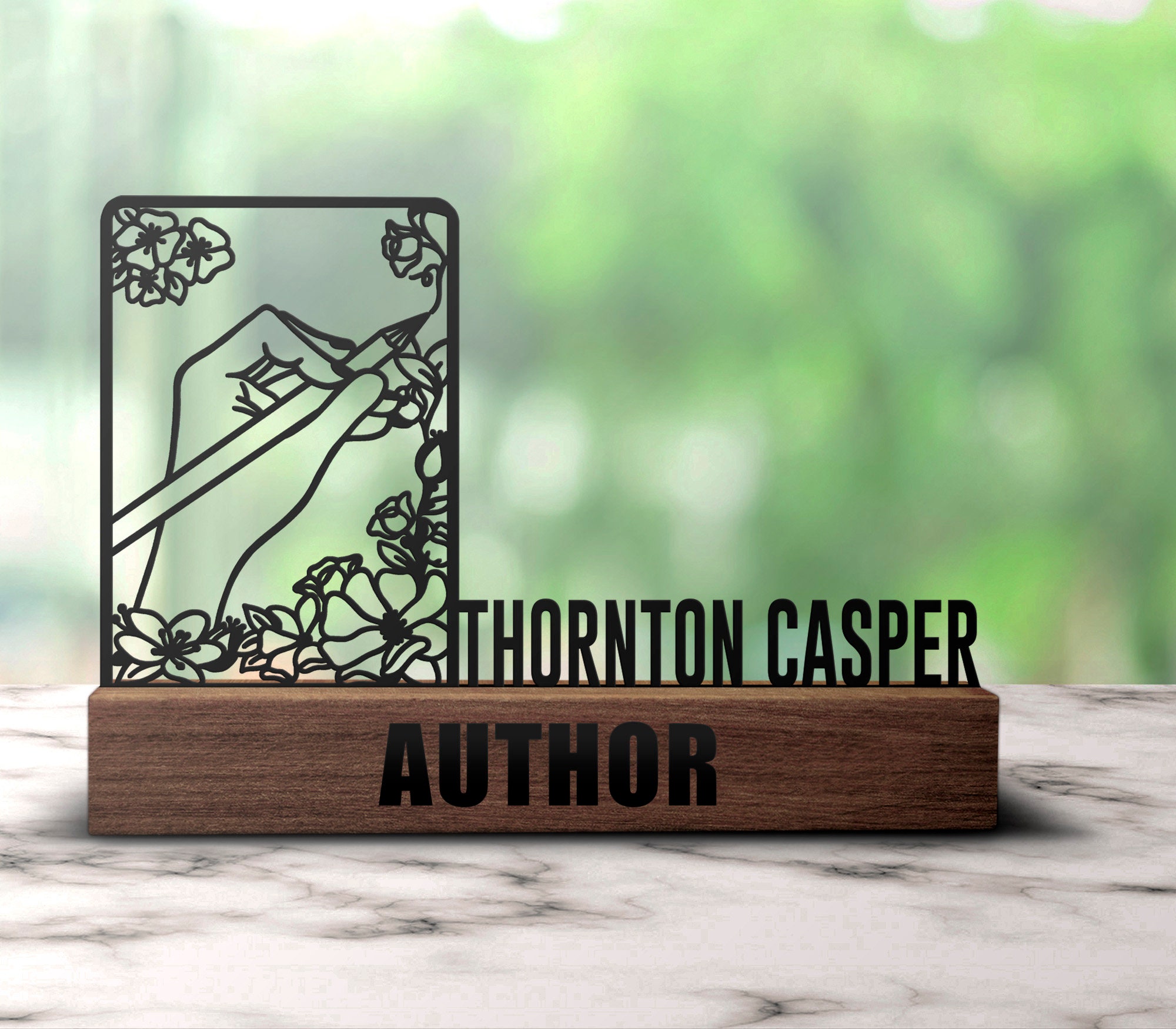 Custom Writer Desk Name Plate Wedge Personalized Writing Author ...