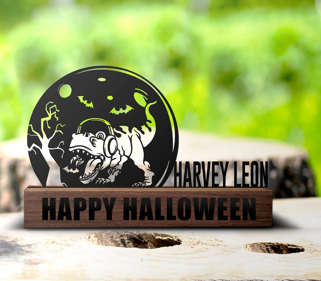 Custom Halloween Desk Name Plate Wedge Personalized Ghost Nameplate ...