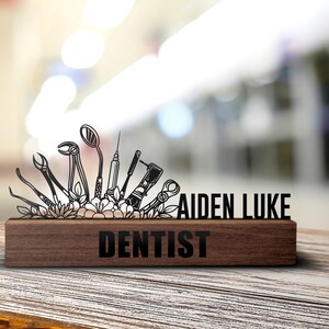 Custom Dentist Desk Name Plate Wedge Personalized Dental Nameplate ...