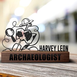 Custom Archaeologist Desk Name Plate Wedge Personalized Archaeology ...