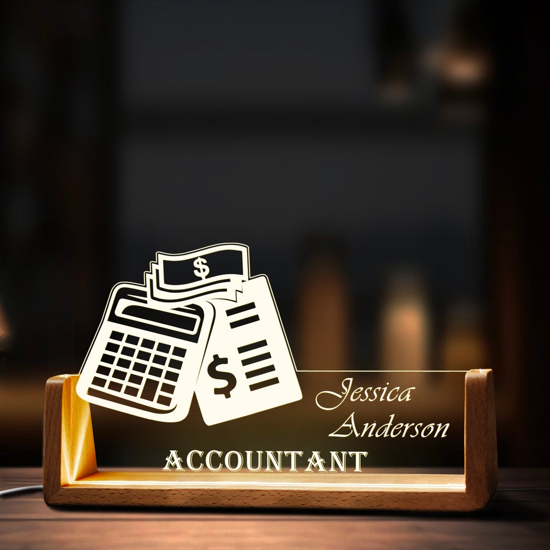 Custom Accountant Desk Name Plate Personalized Actuary Statistician LED ...