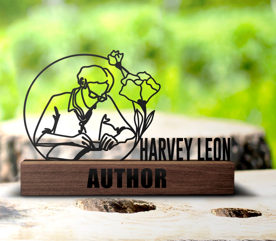 Custom Writer Desk Name Plate Wedge Personalized Writing Author ...