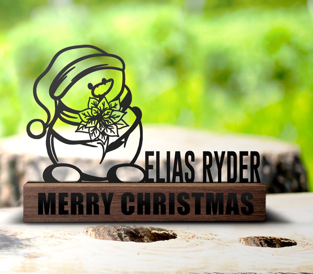 Custom Christmas Snowman Desk Name Plate Wedge Personalized Merry ...