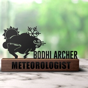 Custom Meteorologist Desk Name Plate Wedge Personalized Weather ...