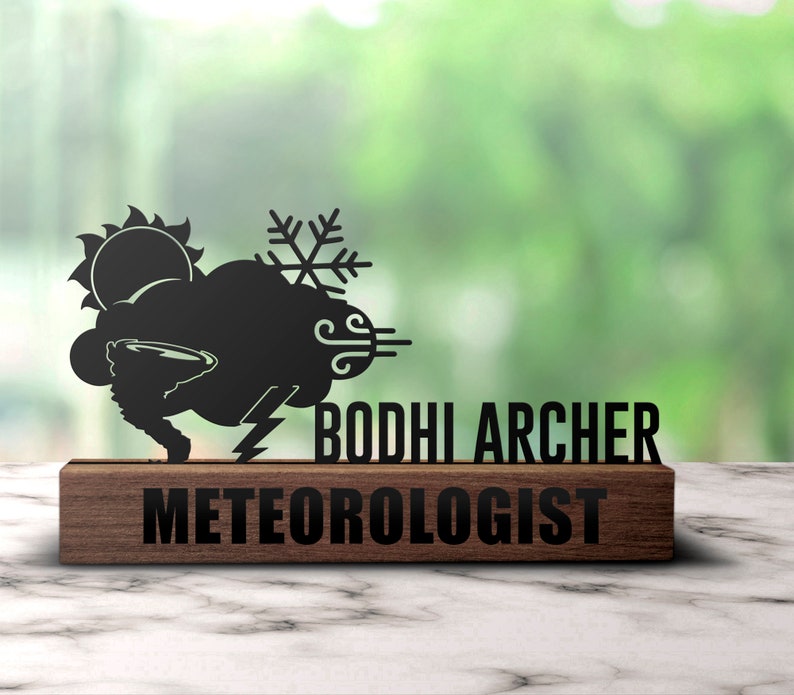 Custom Meteorologist Desk Name Plate Wedge Personalized Weather ...