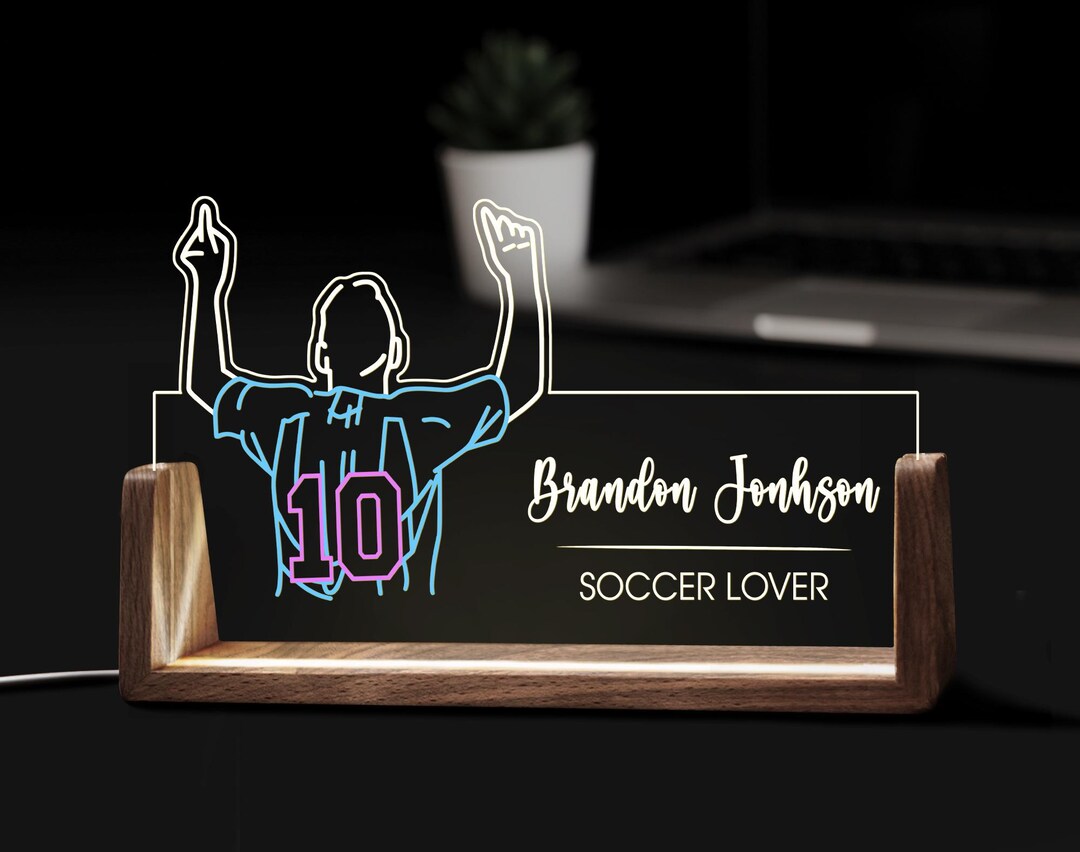 Custom Soccer Desk Name Plate Personalized Soccer Player Lover Acrylic ...