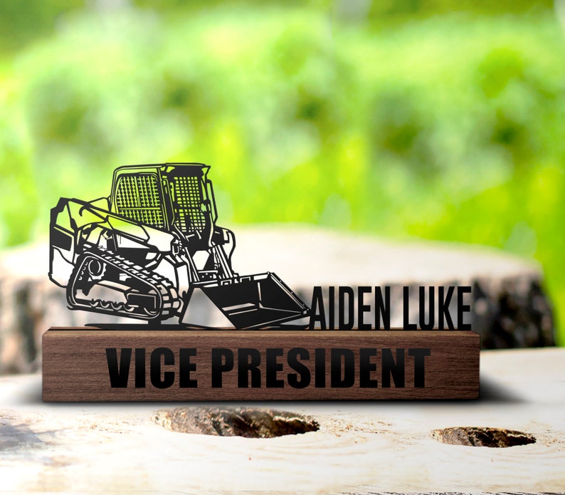Custom Skid Steer Driver Desk Name Plate Wedge Personalized ...