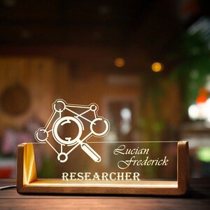 Custom Researcher Name Plate Personalized Scientific Research LED Light ...