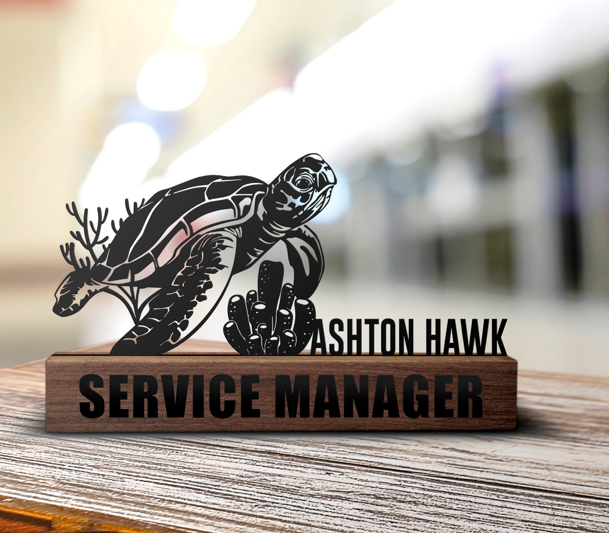 Custom Turtle Desk Name Plate Wedge Personalized Sea Turtle - Etsy