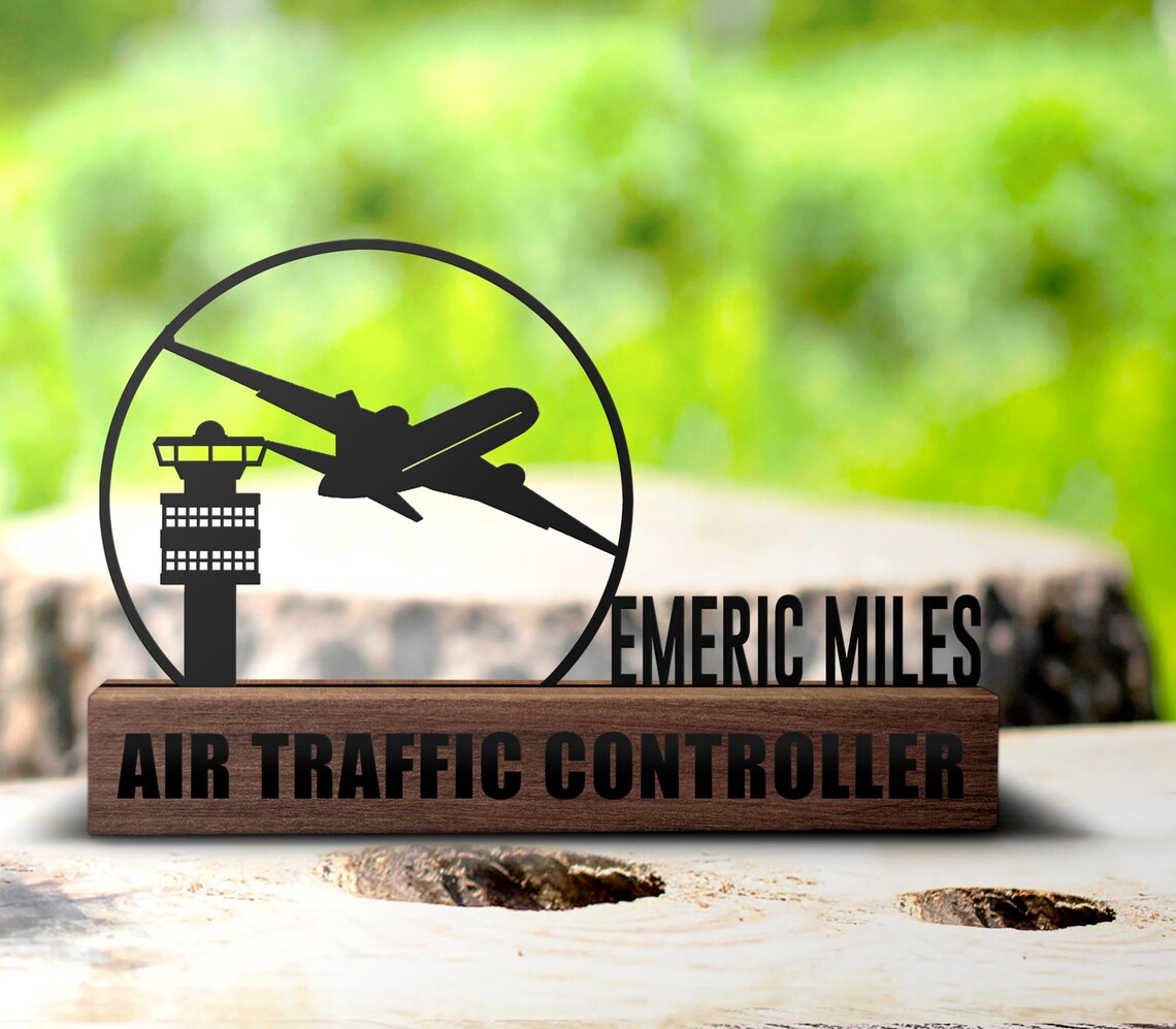 Custom Air Traffic Controller Desk Name Plate Wedge Personalized ...