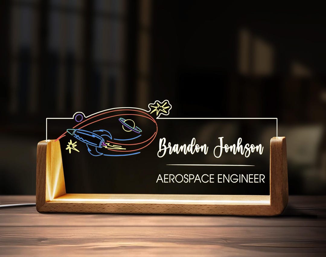 Custom Aerospace Engineer Desk Name Plate Personalized Spaceship Rocket ...