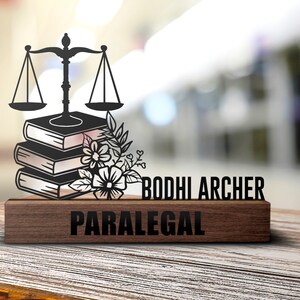 Custom Paralegal Desk Name Plate Wedge Personalized Law Office Employee ...