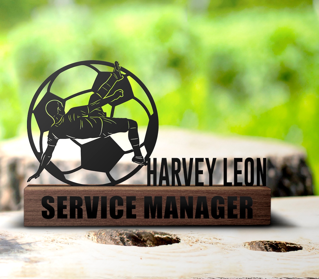 Custom Soccer Desk Name Plate Wedge Personalized Football Player ...