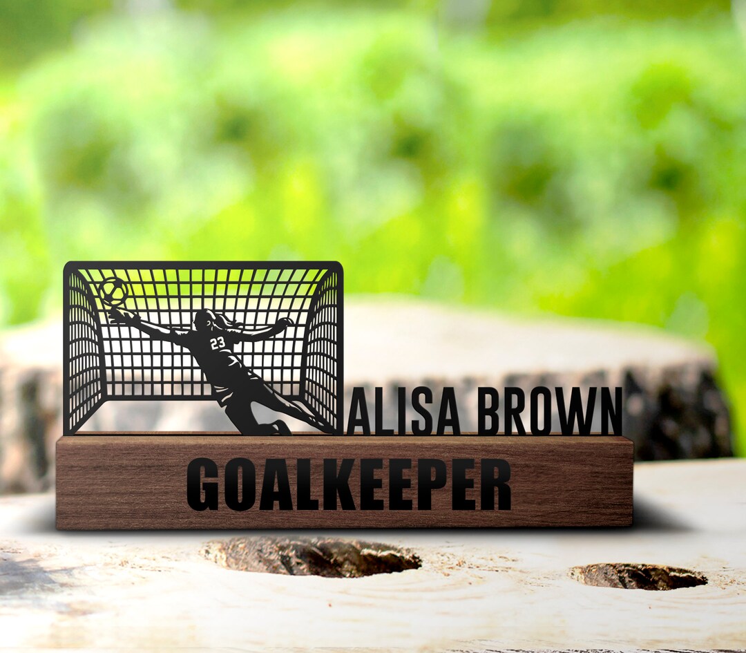 Custom Soccer Desk Name Plate Wedge Personalized Goalkeeper Nameplate ...