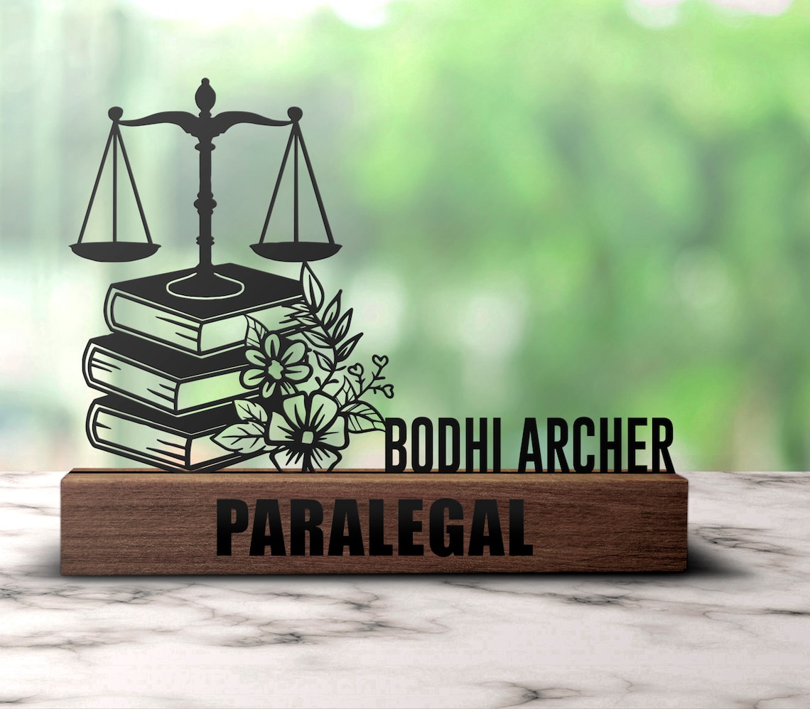 Custom Paralegal Desk Name Plate Wedge Personalized Law Office Employee ...