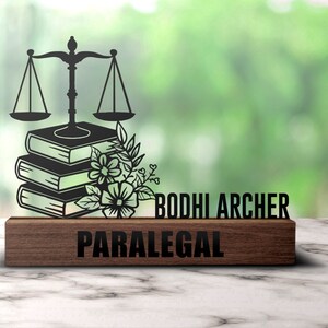 Custom Paralegal Desk Name Plate Wedge Personalized Law Office Employee ...