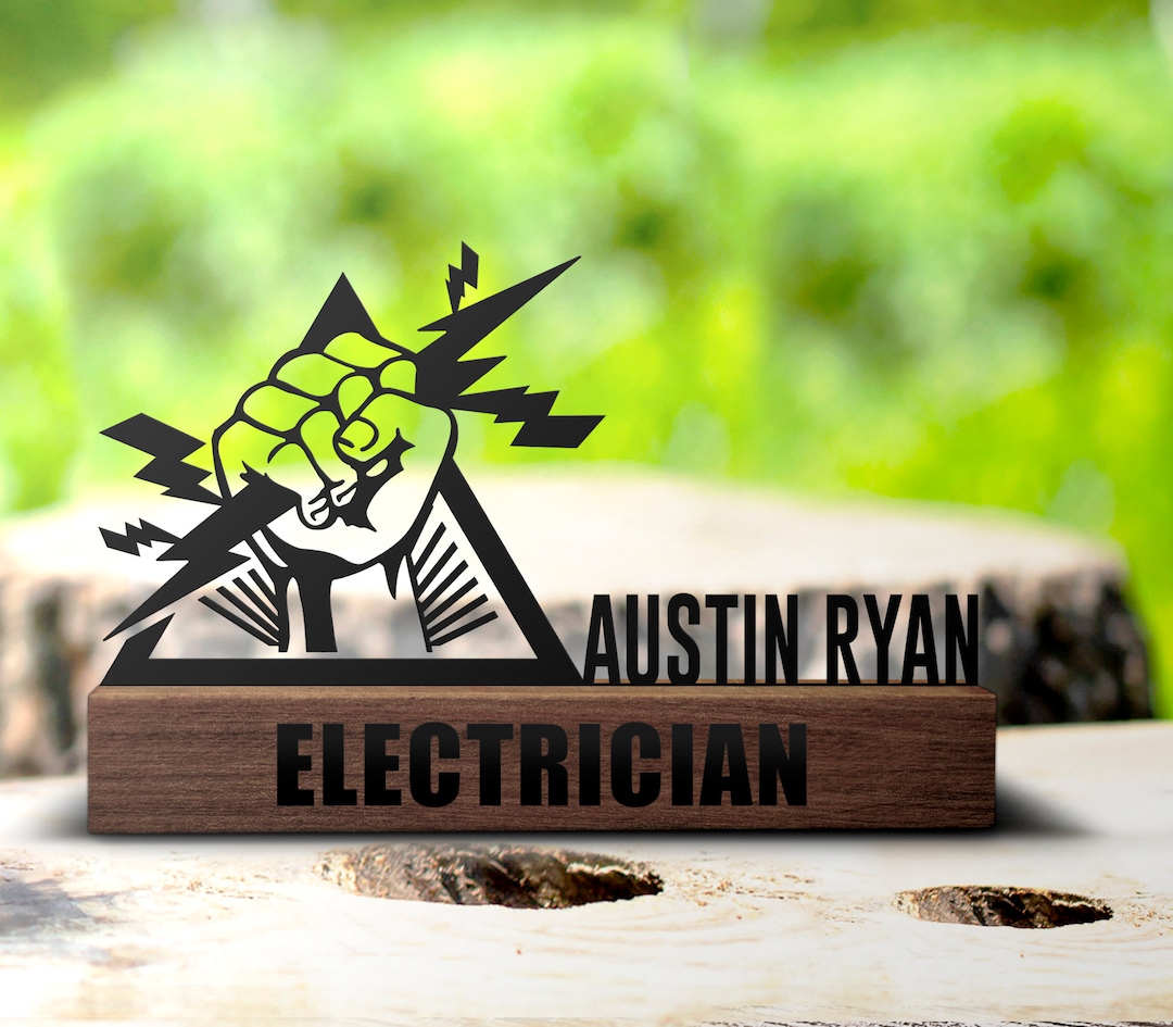 Custom Electrical Engineer Desk Name Plate Wedge Personalized ...