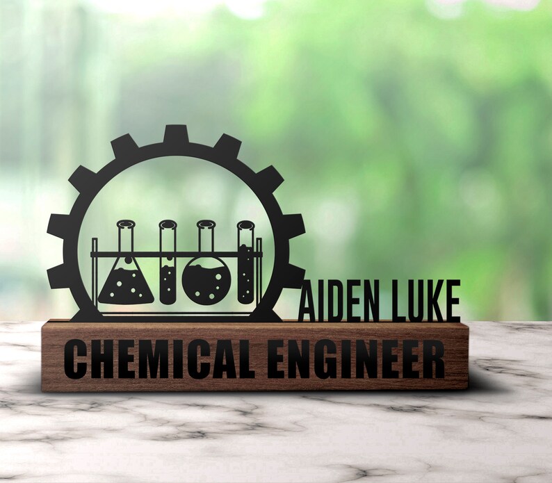 Custom Chemical Engineer Desk Name Plate Wedge Personalized Engineering ...