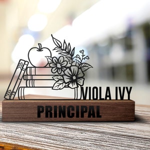 Custom Principal Desk Name Plate Wedge Personalized Head of School ...