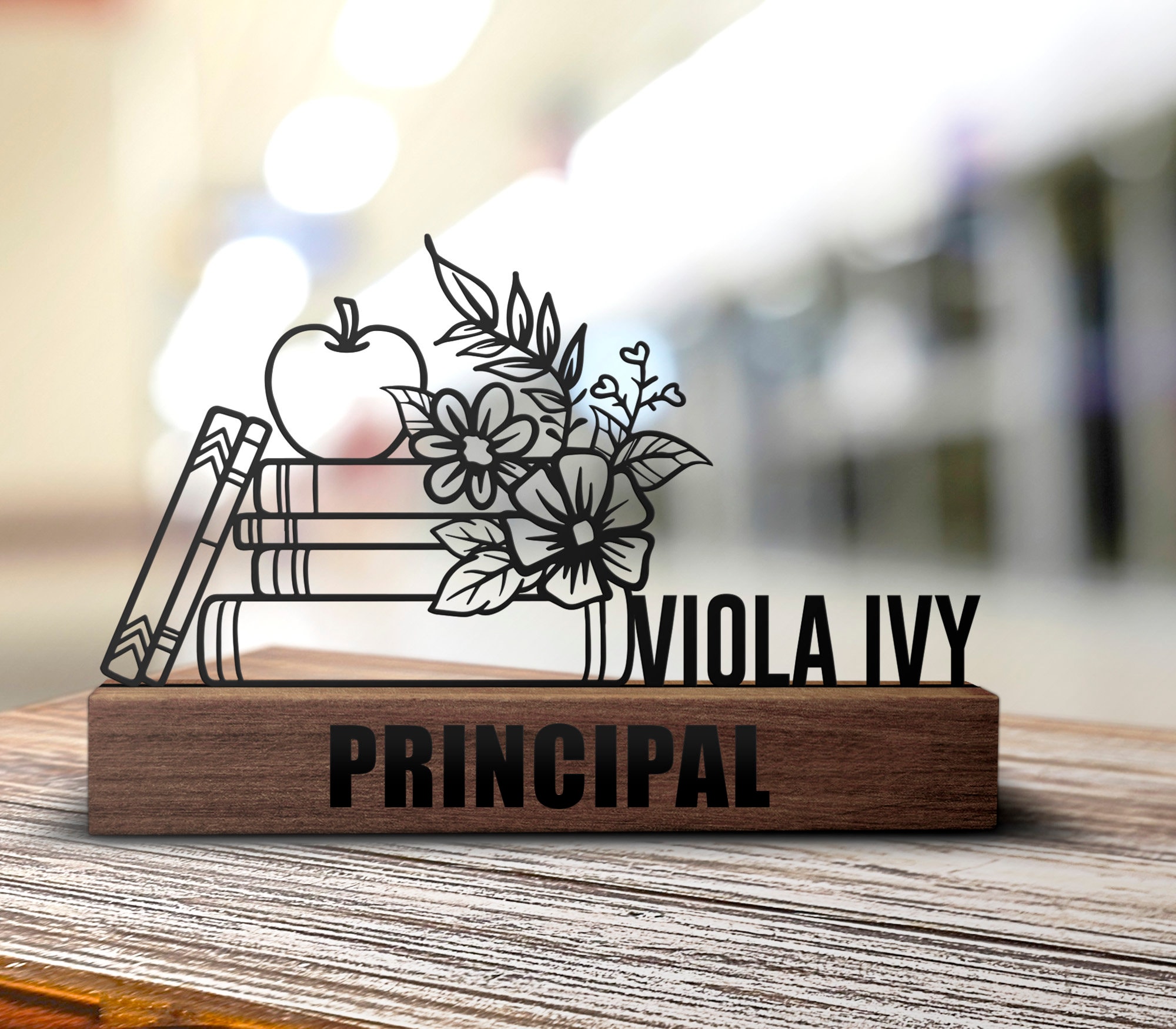Custom Principal Desk Name Plate Wedge Personalized Head of School ...