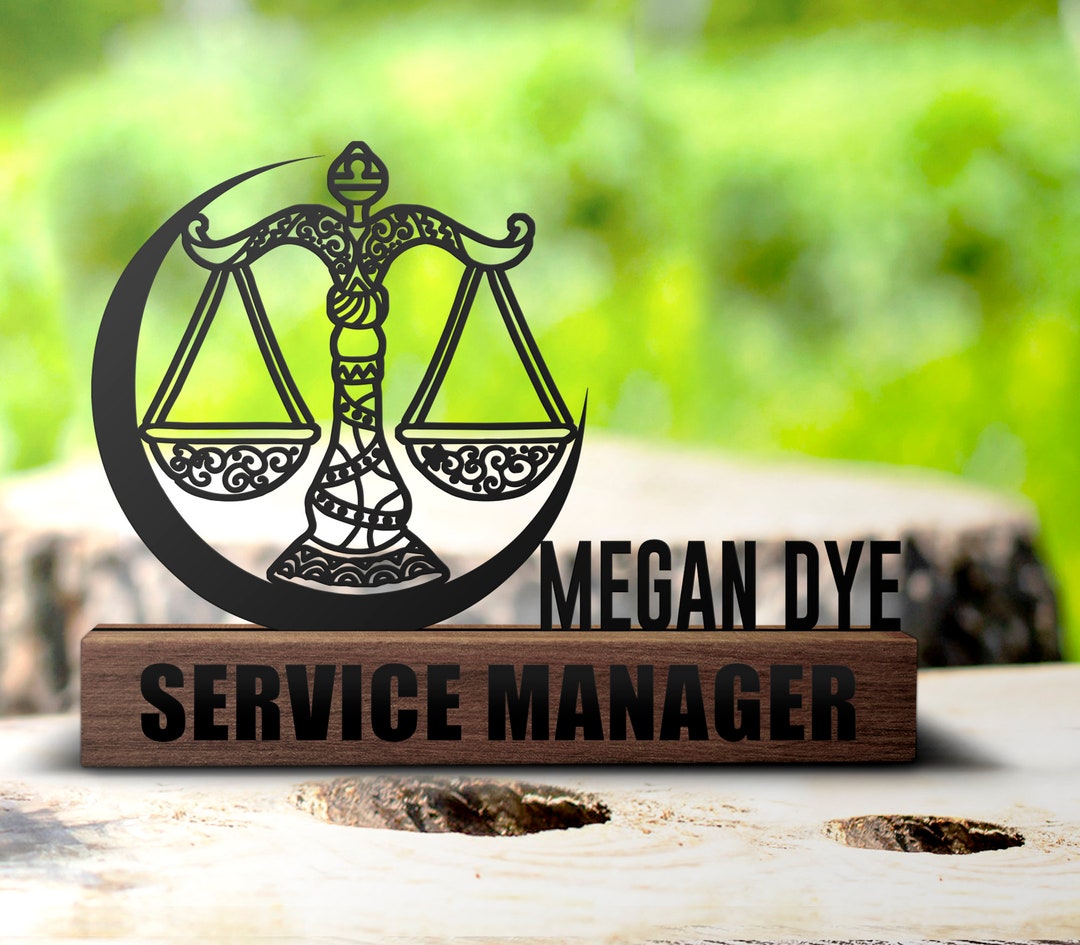 Custom Libra Desk Name Plate Wedge,personalized Zodiac Horoscope ...