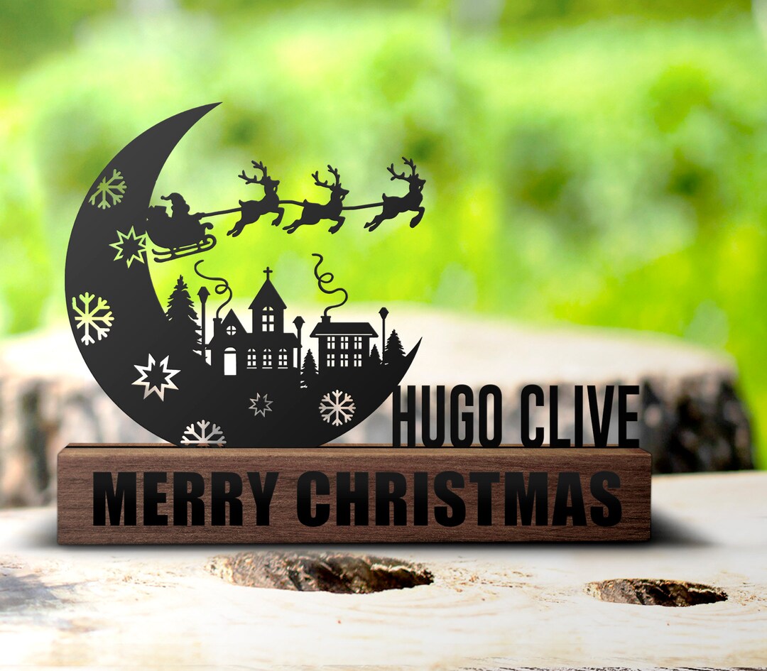 Custom Christmas Desk Name Plate Wedge Personalized Christmas Gifts ...
