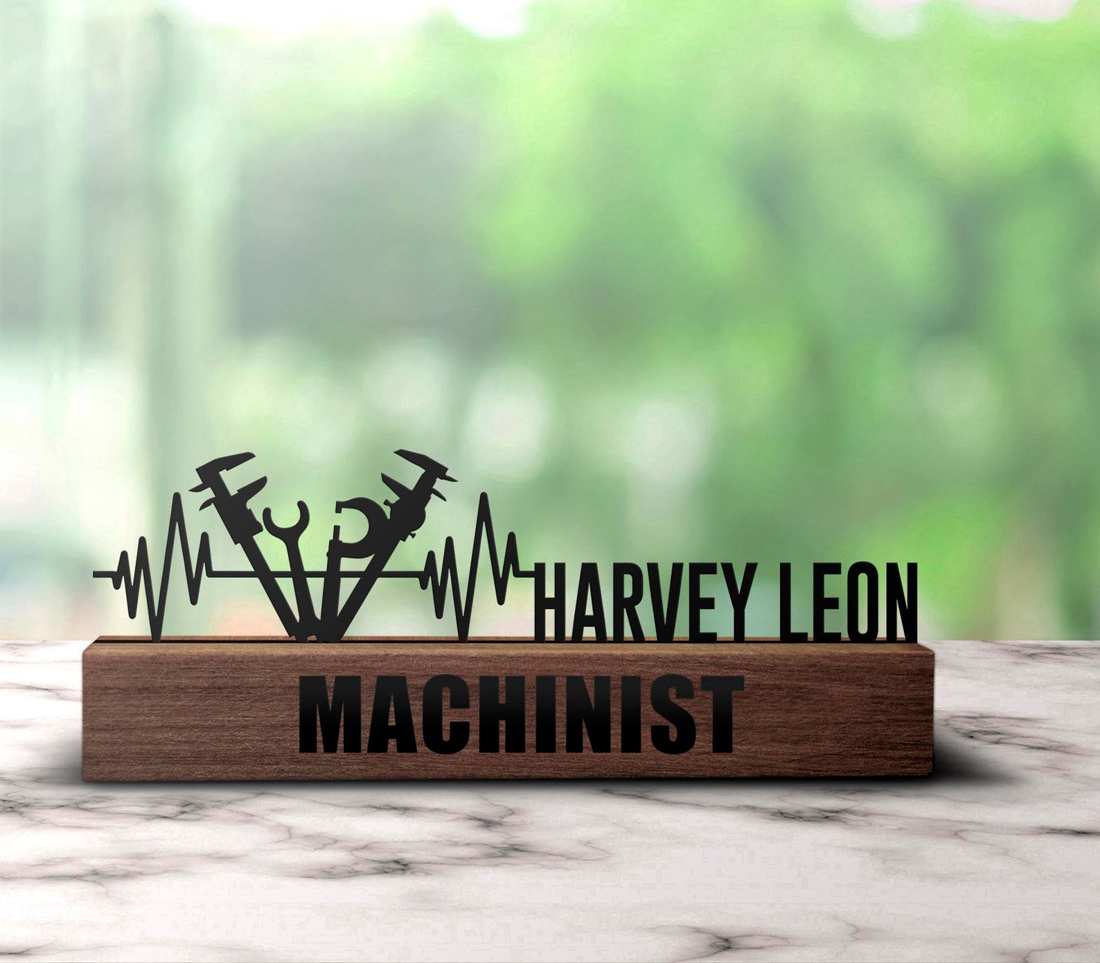 Custom Machinist Desk Name Plate Wedge, Personalized Machine Repairman ...