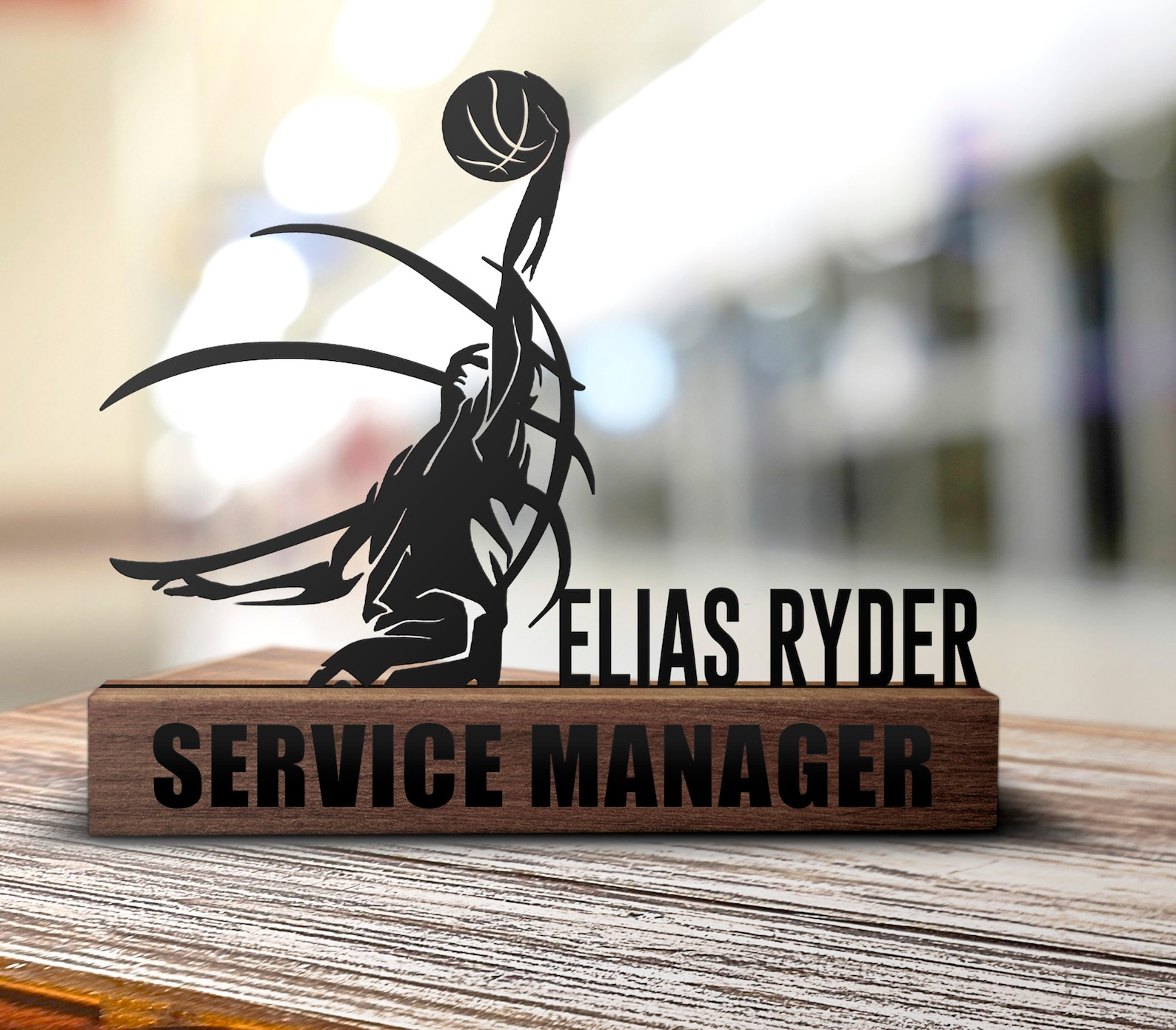 Custom Basketball Desk Name Plate Wedge Personalized Player Basketball ...