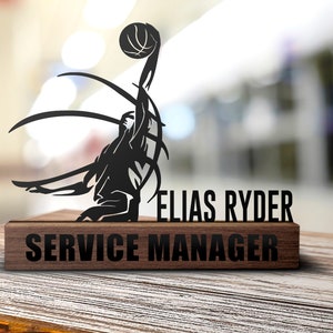 Custom Basketball Desk Name Plate Wedge Personalized Player Basketball ...