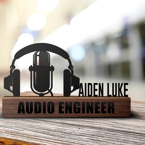 Custom Music Recording Desk Name Plate Wedge Personalized Producer ...