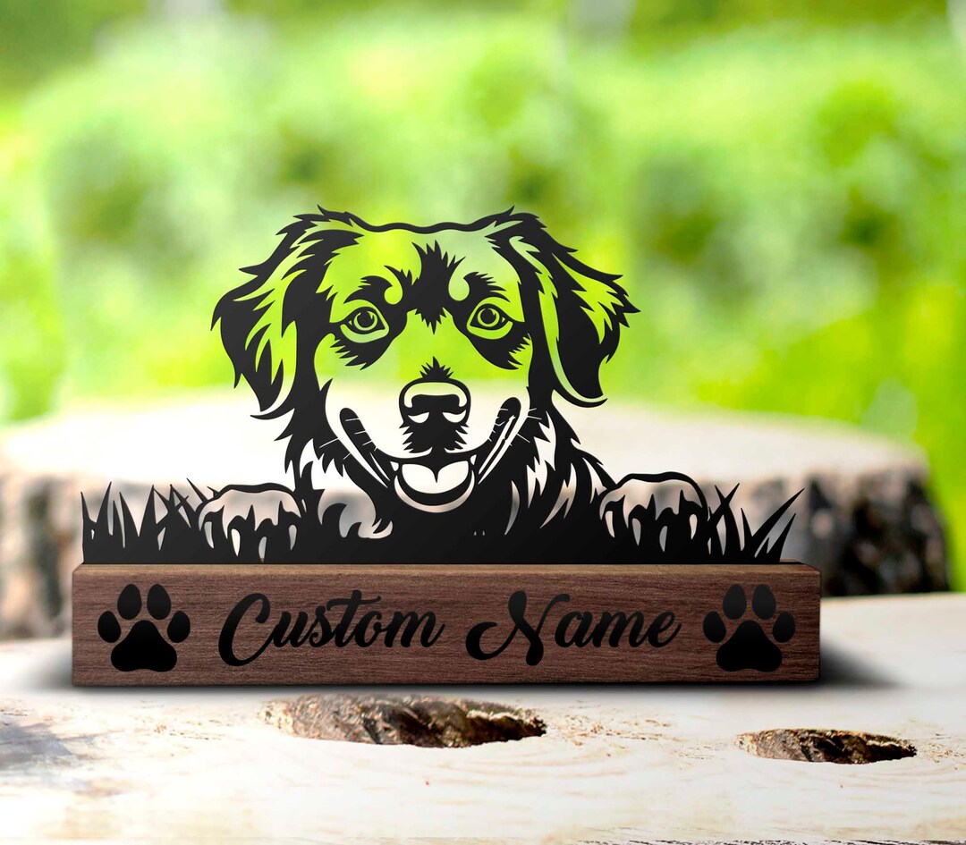 Custom Nova Scotia Duck Tolling Dog Desk Name Plate Wedge Personalized ...