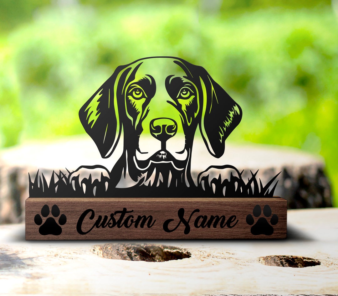Custom Shorthaired Pointer Dog Desk Name Plate Wedge Personalized ...
