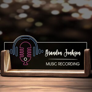 Custom Music Recording Desk Name Plate Personalized Microphone ...