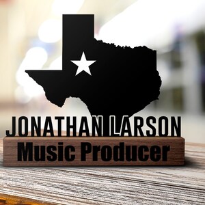 Custom Texas Map Desk Name Plate Wedge, Personalized Born in Texas ...