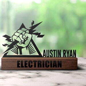 Custom Electrical Engineer Desk Name Plate Wedge Personalized ...