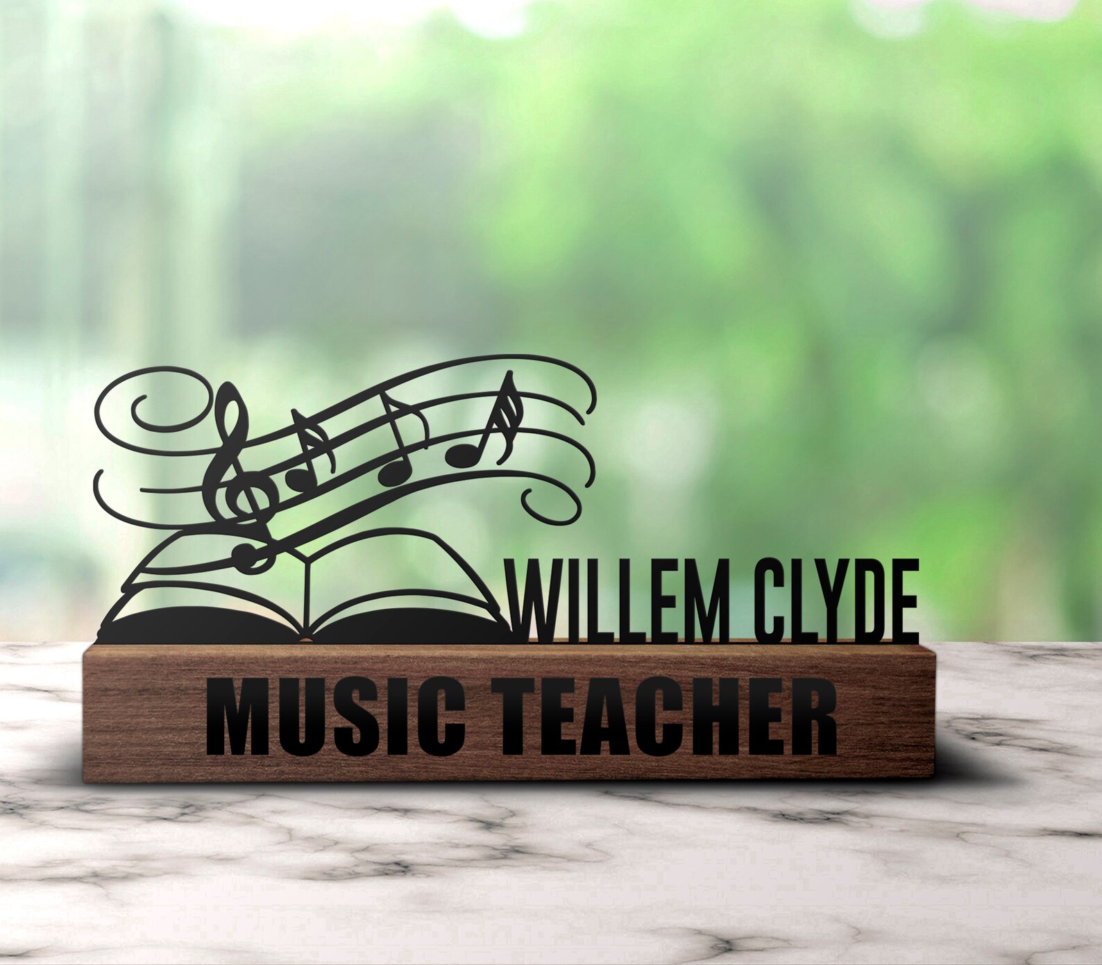 Custom Music Teacher Gift Desk Name Plate Wedge Personalized Nameplate ...