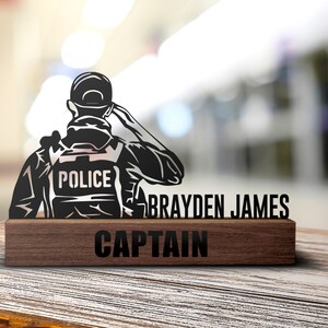 Custom Police Desk Name Plate Wedge Personalized Law Enforcement ...