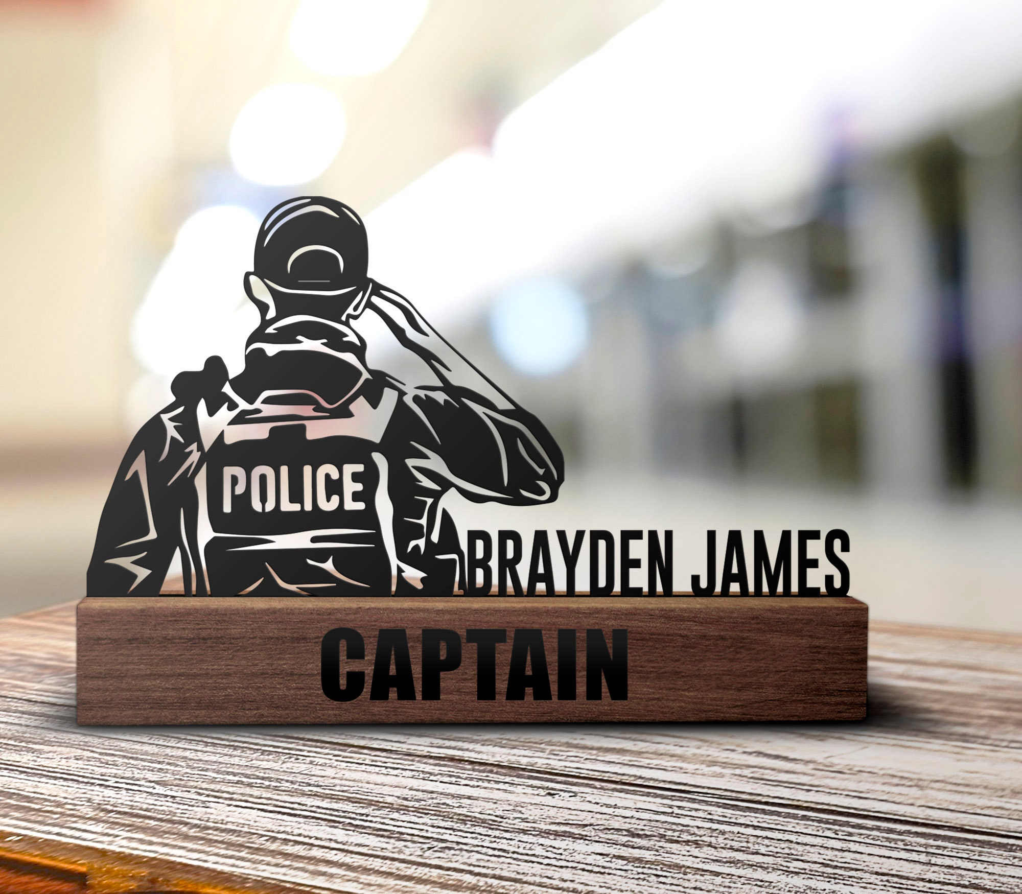 Custom Police Desk Name Plate Wedge Personalized Law - Etsy