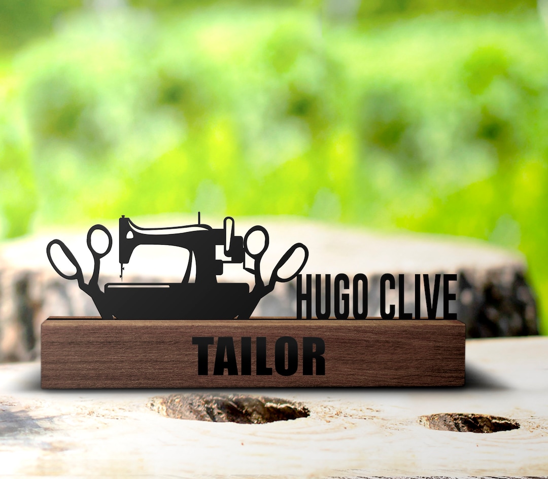 Custom Tailor Desk Name Plate Wedge Personalized Clothing Designer ...
