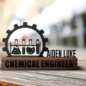 Custom Chemical Engineer Desk Name Plate Wedge Personalized Engineering ...