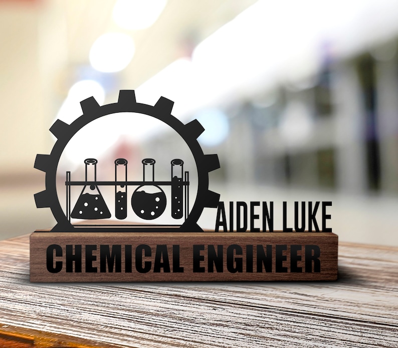 Custom Chemical Engineer Desk Name Plate Wedge Personalized Engineering ...