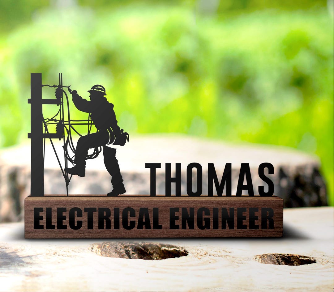 Custom Electrical Engineer Desk Name Plate Wedge Personalized ...