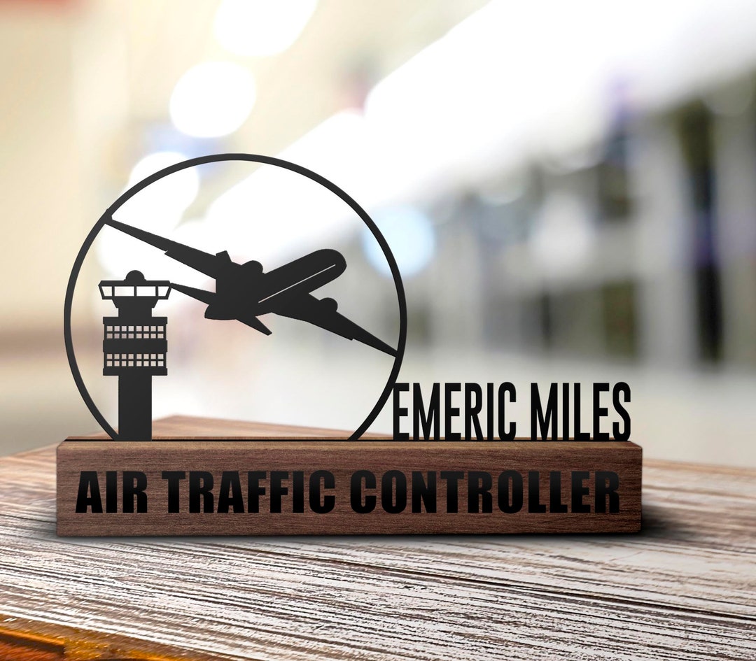 Custom Air Traffic Controller Desk Name Plate Wedge Personalized ...