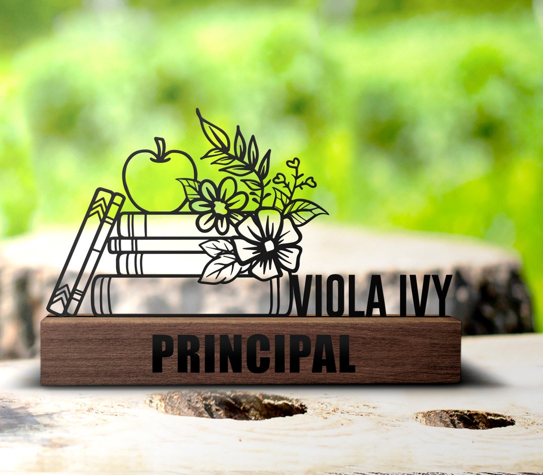 Custom Principal Desk Name Plate Wedge Personalized Head of School ...