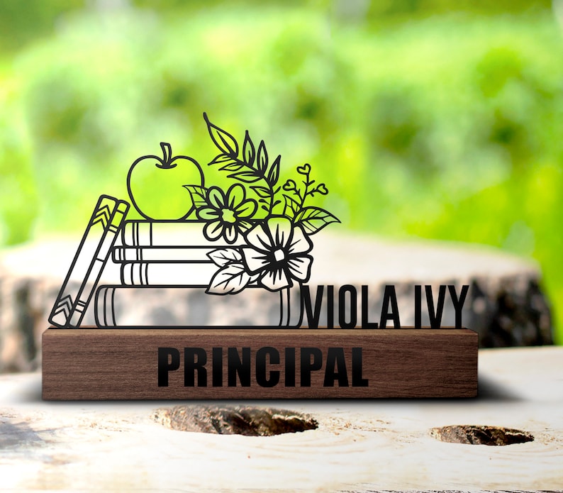 Custom Principal Desk Name Plate Wedge Personalized Head of - Etsy